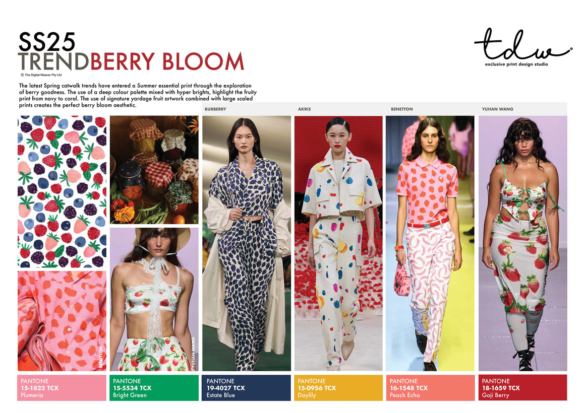 SS25 Berry Bloom A3 Trend Board Digital File – The Digital Weaver
