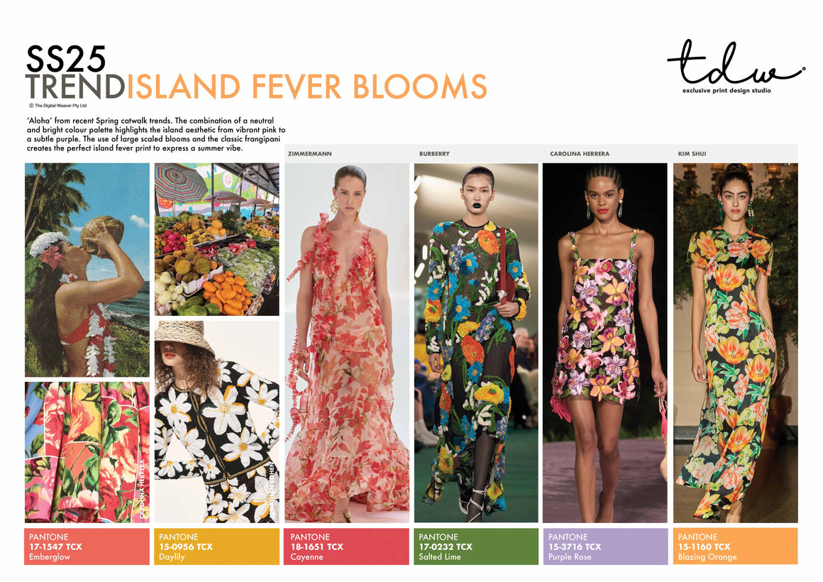 SS25 Island Fever Blooms A3 Trend Board Digital File – The Digital Weaver