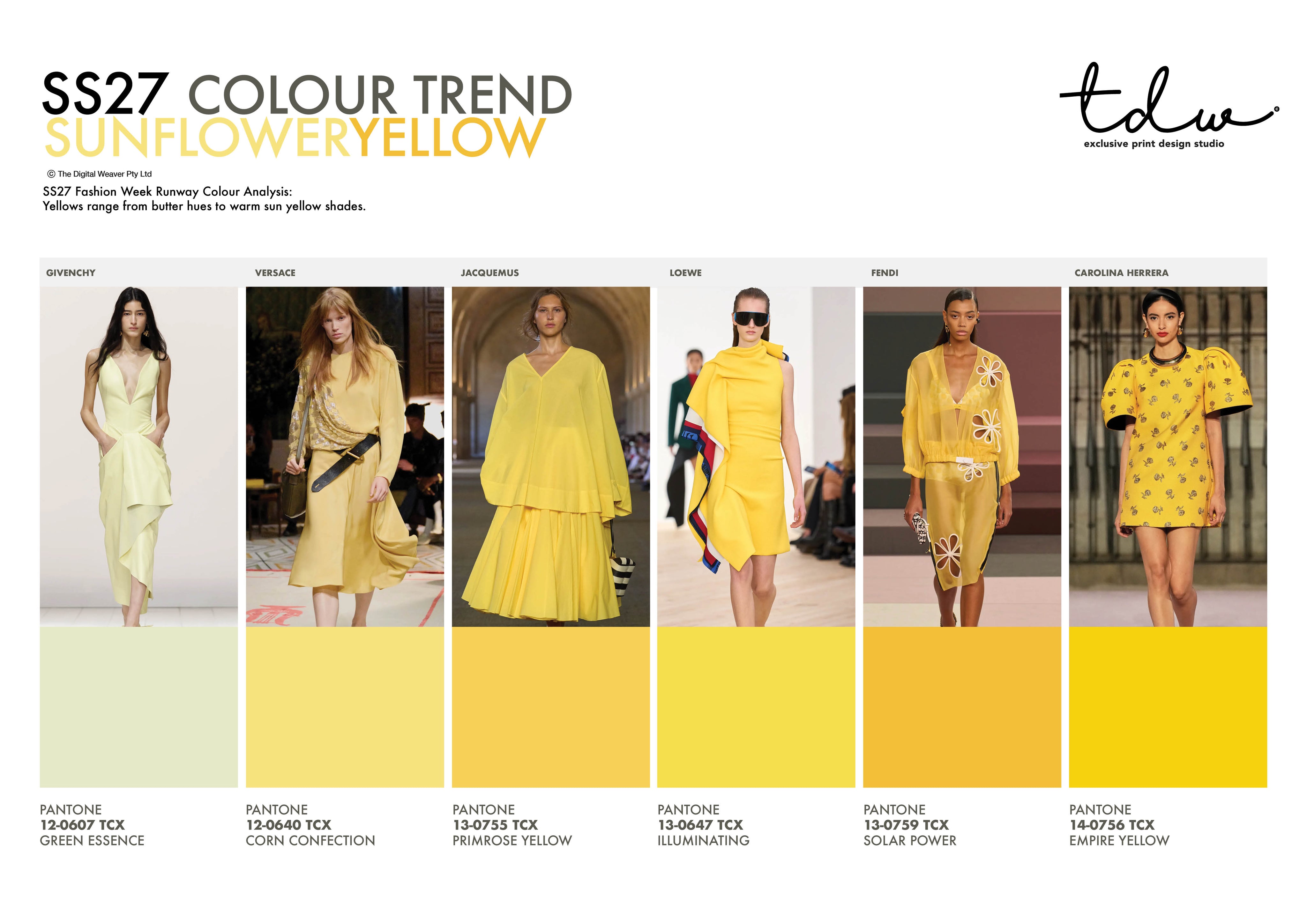 SS27 COLOUR TREND Sunflower Yellow A3 Trend Board Digital File – The ...