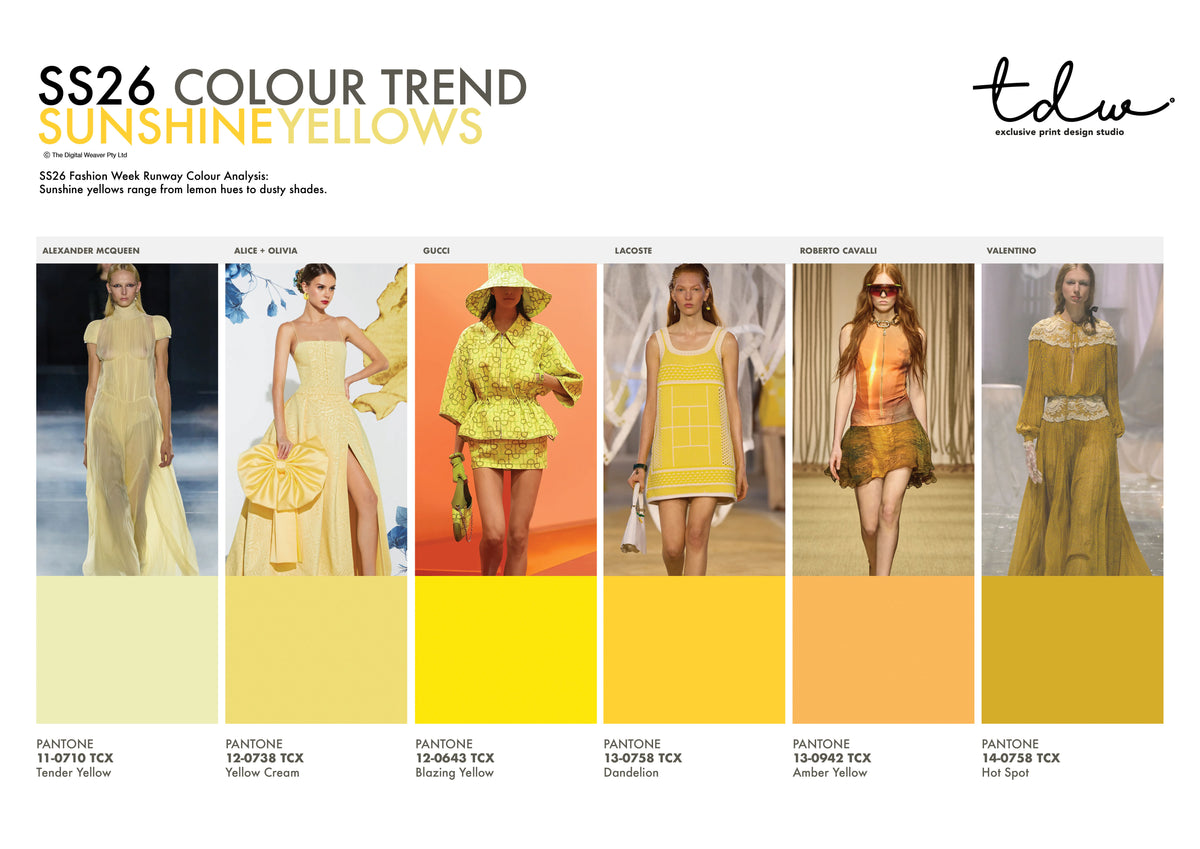 SS26 COLOUR TREND Sunshine Yellows A3 Trend Board Digital File – The ...